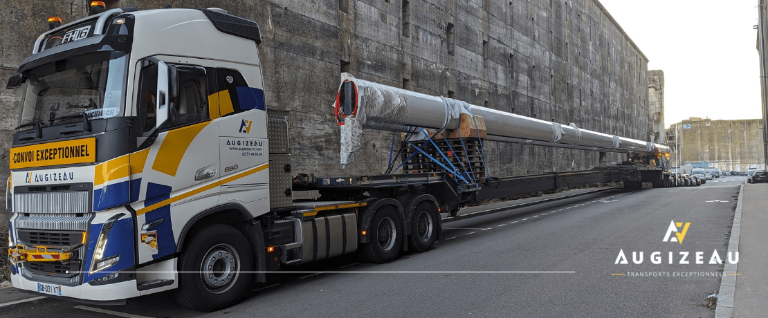 Transport exceptionnel de mâts de Lorient à Saint Malo